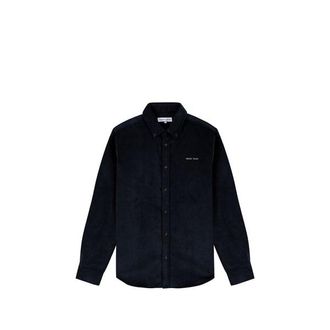 Maison Labiche Chemise droite col classique en coton m&eacute;lang&eacute;