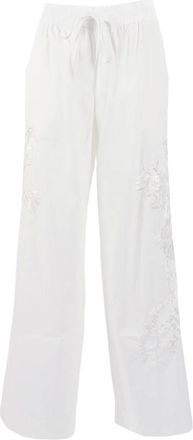 P.A.R.O.S.H. P.a.r.o.s.h., Femme, Pantalons, Blanc, Taille: 38 FR Pantalone C/Ricamo
