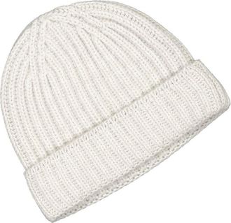 Tom Rusborg Softe Strickmütze aus Kaschmir im Rippstrick in