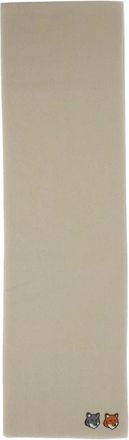Maison Kitsun&eacute; &Eacute;charpe en laine avec patch t&ecirc;te de renard - unisex - Accessoires - Beige - Taille: ONE Size