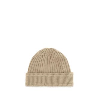 Burberry Mens Beige Wool Oves Aries Beanie Accessory