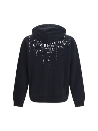 Givenchy Mens Photographic Negative Print Fleece Zip Hoodie Black Cotton Sweatshirts Sweater