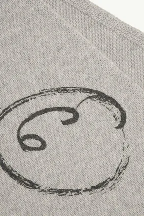 Maison Margiela Logo-Print Wool Scarf - Gray