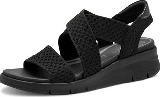 Tamaris Comfort Damen Sandalen flach zum Schlupfen Vegan, Schwarz (Black Uni), 40 EU