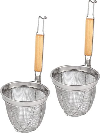 Hemoton 2 Stücke Feinmaschig Küchensieb Edelstahl Sieb Fein Seiher mit Griff Feinsieb Nudelsieb Abseihlöffel Abtropfsieb Feinmaschensieb für Nudeln Pasta Küch