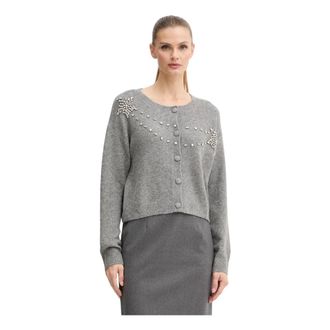 Fracomina Strassbesetzter Cardigan - - Knitwear - Damen - Grau - M