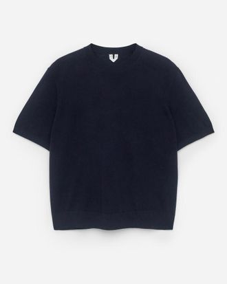 Arket Gestricktes T-Shirt Aus Merinowolle -Blau