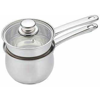 KitchenCraft Induction-Safe Stainless Steel Double Boiler Porringer / Bain-Marie Pan, 16 cm (6.5)