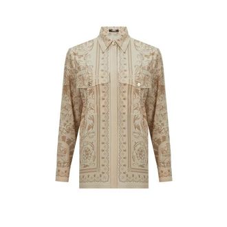 Versace Seidenhemd in Beige