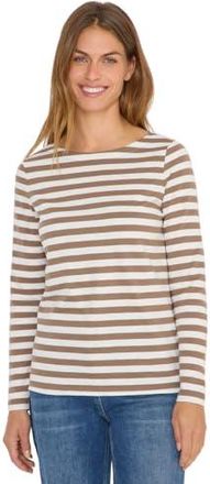 Cecil 3227274 T-Shirt Basique à Rayures, Taupe Naturelle, X-Small Femmes