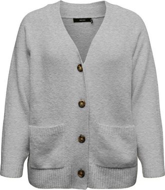 Vero Moda Curve Strickjacke VMCBOOM LS V-NECK BUTTON CARDI NOOS CUR