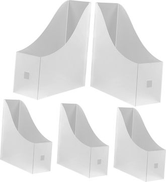 Soimiss 5 St&uuml;ck Teiliges B&uuml;roregal Organizer aus Kunststoff Vertikale Aktenhalter f&uuml;r Schreibtisch Transparenter Mattierter Dokumentenhalter f&uuml;r B&uuml;ro und Klas