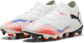 Puma Future 8 Match Fg/Ag WNs Fußballschuh für Damen, Puma Weiß, PUMA Schwarz, leuchtendes Rot, 38.5 EU