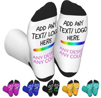 Generic Chaussettes avec texte personnalisé, avec mots nom, image, visage, rôles de mariage, messages humoristiques, cadeau amusant de Saint-Valentin ou danni