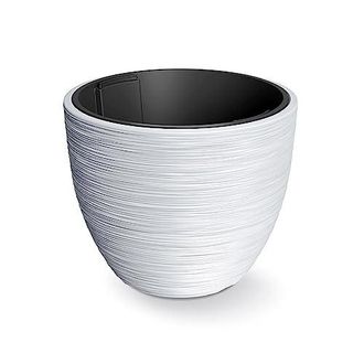 Prosperplast Wei&szlig;er Pflanzk&uuml;bel, mit Beh&auml;lter, Kollektion FURU, 34,9 x 34,9 x 29,5 cm, Fassungsverm&ouml;gen 23 L