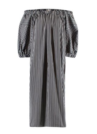 Brunello Cucinelli Striped Off-Shoulder Dress Size S