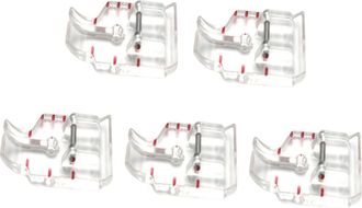 Soimiss 5 Stück Teiliges Transparentes Kunststoff Nähmaschinen Zubehör Quilting Presser Feet Langlebig Installieren Vielseitig für Patchwork Nähen Stickerei G