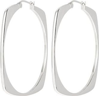 Breil New Tetra TJ3198 Boucles doreilles pour femme en acier argent&eacute; 5 cm Fermoir fran&ccedil;ais, 5cm, Acier alli&eacute;, Pas de gemme
