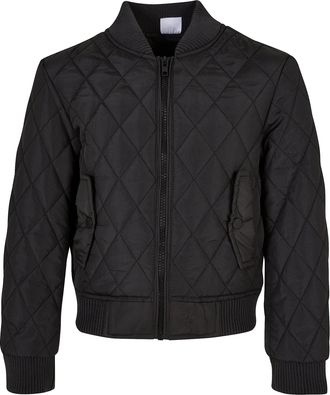 Urban Classics Damen Girls Diamond Quilt Nylon Jacket Black, 134/140