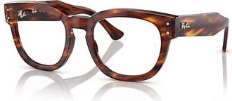 Ray-Ban Mega Hawkeye Optics Havana Gestreift Fassung Klar Glas Polarisiert 50-21