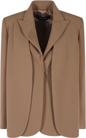 Federica Tosi Femme, Vestes, Brun, Taille: 36 FR Giacca gilet in cady - 2 pezzi