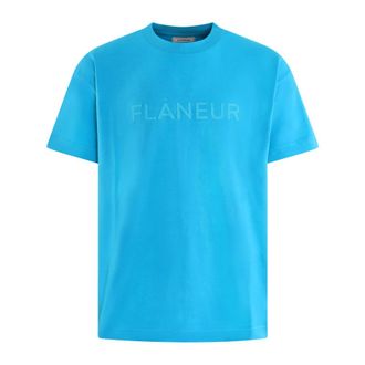Flaneur Fl&acirc;neur, Homme, Tops, Bleu, Taille: M T-Shirt Bleu Logo Tonal