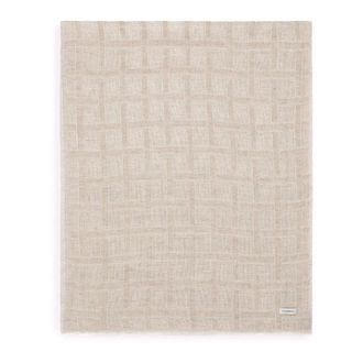 Emporio Armani Schal aus geb&uuml;rstetem Leinen mit Lurex - - Accessories - Damen - Beige - ONE SIZE