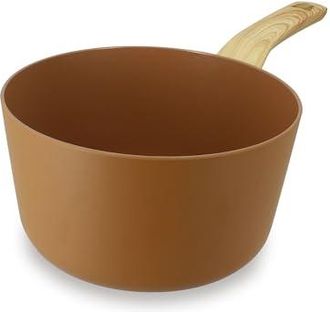 Menastyl Cuisson Casserole 20cm Colorama noisette - En Aluminium - Revêtement antiadhésif en céramique - Tous feux dont induction