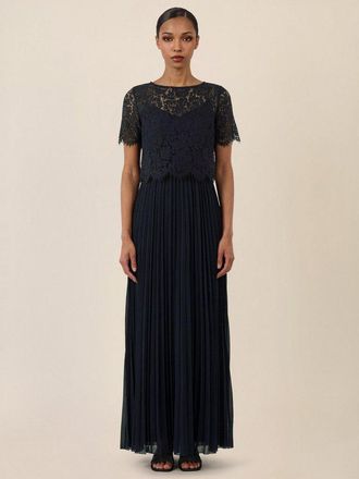 Apart Abendkleid mit Spitzenoberteil und Plisseerock