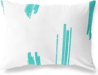 Bonamaison Le Jardin du Lin Kissen Zierkissenbezug Türkisweiß Kissenbezug, Weich Bequem, Für Zuhause Autos Büro Sofa Wohnzimmer Couch Schlafzimmer Dekor, 45x60 C