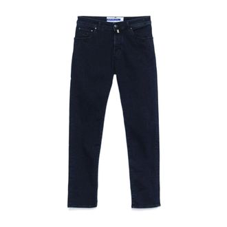Jacob Cohen Homme, Jeans, Bleu, Taille: W34 Slim Cut Navy Blue Denim Jeans