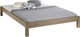 IDIMEX Futonbett Taifun aus massiver Kiefer in Taupe, schönes Bett in 140 x 190 cm, praktisches Bettgestell mit Holzfüße