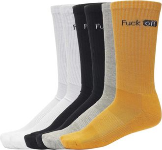 Mister Tee F**k Off Socks 6-Pack black/white/grey/neonorange 43-46