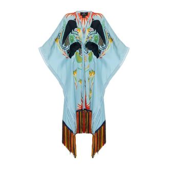 Etro Seidenkleid mit Fransen - - Blouses & Shirts - Damen - Blau - ONE SIZE