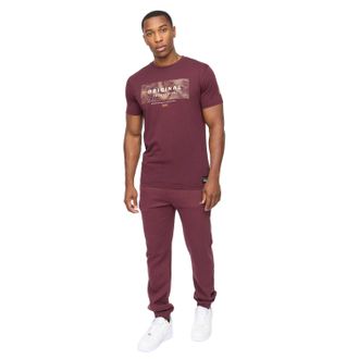 Crosshatch Mappedout T-Shirt und Jogginghose f&uuml;r Herren (Rum Rosinen)