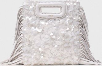 Maje Minitasche M Aus Pailletten - Wei&szlig; - Maje