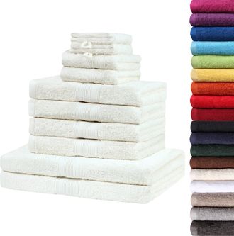 NatureMark 10 TLG. Frottier Handtuch-Set Verschiedene Gr&ouml;&szlig;en 4X Handt&uuml;cher, 2X Duscht&uuml;cher, 2X G&auml;stet&uuml;cher, 2X Waschhandschuhe - Premium Qualit&auml;t (10 TLG. Frotti