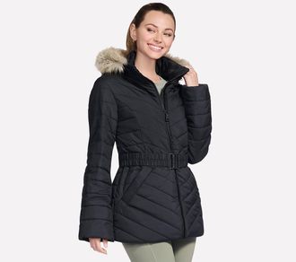 Skechers Winterjacke ON-THE-GO BELTED PARKA mit G&uuml;rtel, aus GO SHIELD Cozy Fit-Material