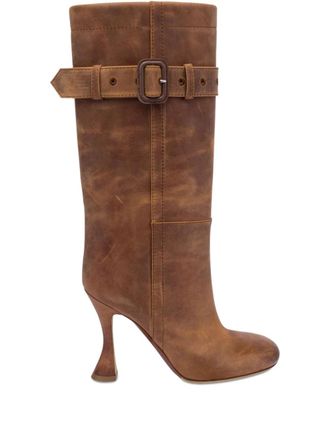 Moschino Bikerstiefel aus Wildleder - Braun