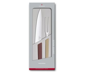Victorinox by Swiss Army Swiss Modern, Tranchier-Set, 2-teilig, Tranchiermesser, Fleischgabel, Kunststoffgriff, Rostfreier Stahl, farbig