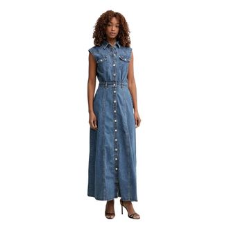 Guess Rugiada Denim Maxi Kleid - - Dresses - Damen - Blau - XS