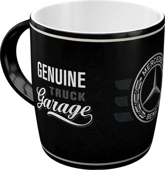Nostalgic Art Retro Kaffeebecher, 330 ml, Daimler Truck - Garage - Geschenk-Idee für Trucker, Original Lizenzprodukt (OLP), Keramik-Tasse für Kaffee, Vintage Design