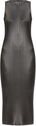 Issey Miyake Femme, Robes, Gris, Taille: 38 FR Glossed Metal Pleats Dress