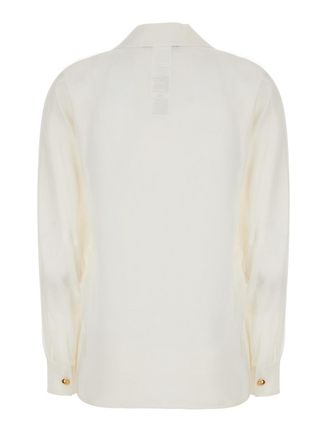 Max Mara Womens Shirt Mstaia White Silk Blouses