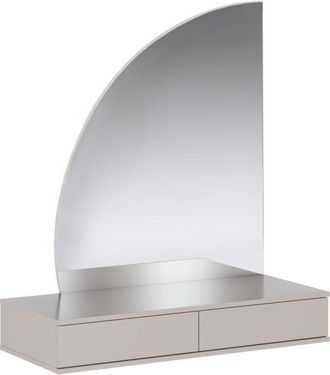 Vente-Unique Vente-unique - Coiffeuse suspendue avec miroir &agrave; LEDs - 2 tiroirs - Beige mat - jineza