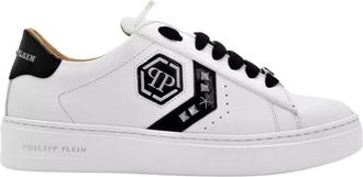 Philipp Plein Femme, Chaussures, Blanc, Taille: 40 EU Lo-Top Leather Arrow Force Studs Baskets