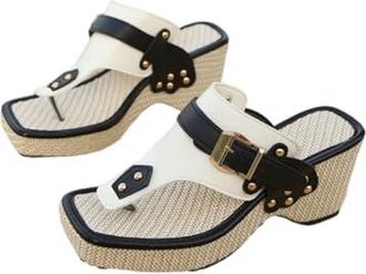 Generic Sandales orthopédiques avec soutien de la voûte plantaire, antidérapantes et relaxantes pour femmes, tongs compensées avec soutien de la voûte plantai