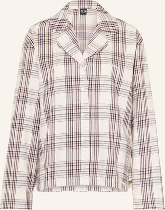 HUGO BOSS Schlafshirt Holiday Aus Flanell weiss