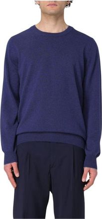 Brunello Cucinelli Homme, Pulls, Bleu, Taille: 2XL Pull Ras du Cou en Cachemire