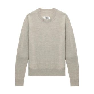 Maison Margiela Elbow-patch Rundhals-Pullover - - Knitwear - Damen - Grau - S